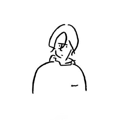 手绘头像男生黑白简约最新_黑白头像-52图片网